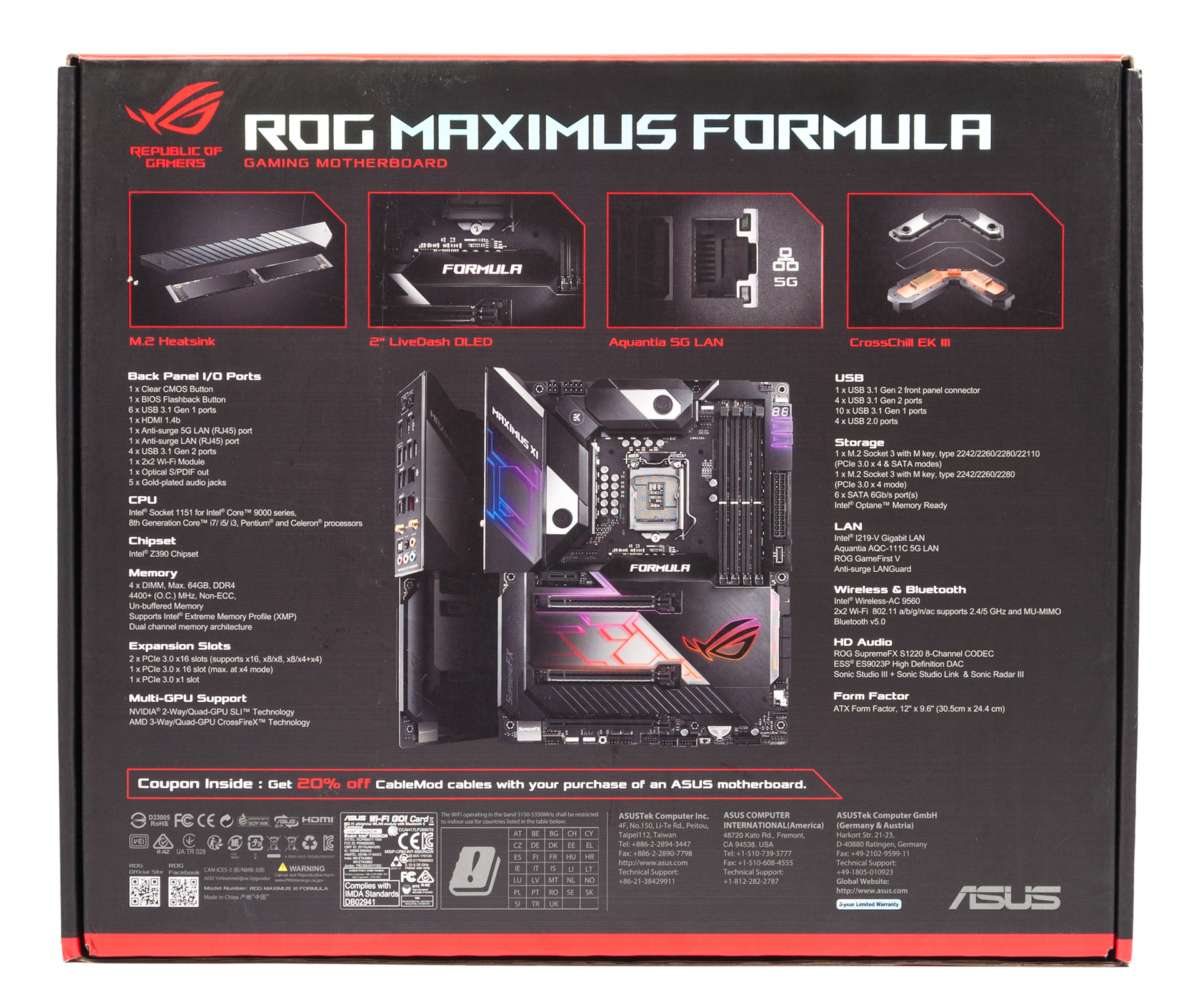 Обзор материнской платы ASUS ROG Maximus XI Formula на базе чипсета ...