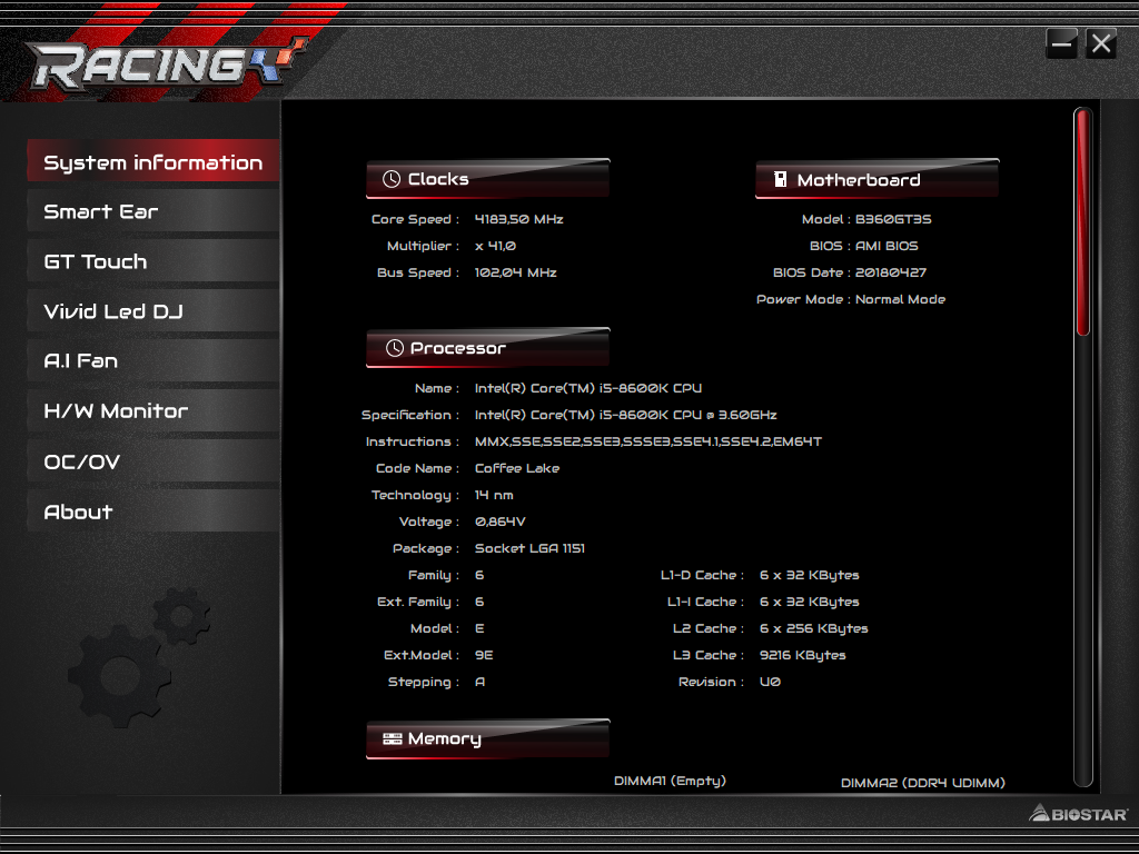 Обзор материнской платы Biostar B360GT3S серии Racing. В поисках места ...