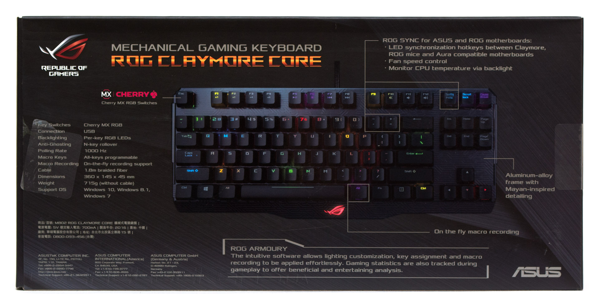 Обзор игровой механической клавиатуры ASUS ROG Claymore Core