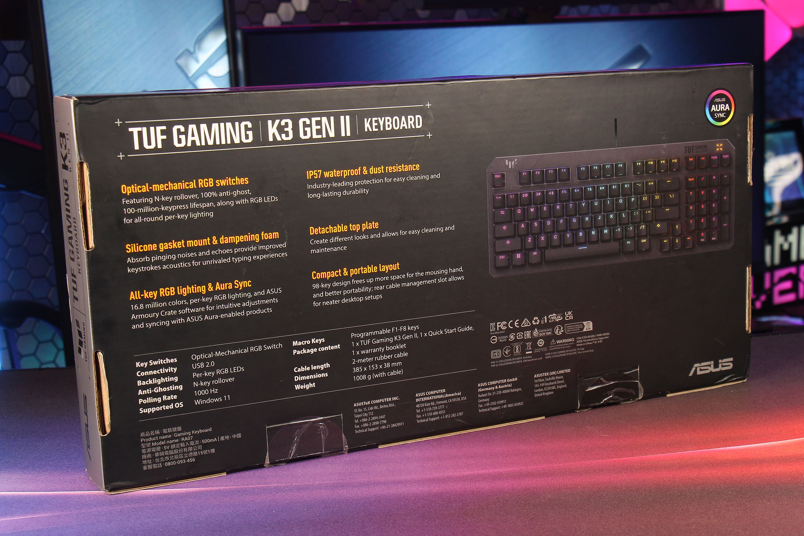 Огляд оптично-механічної клавіатури ASUS TUF Gaming K3 Gen II