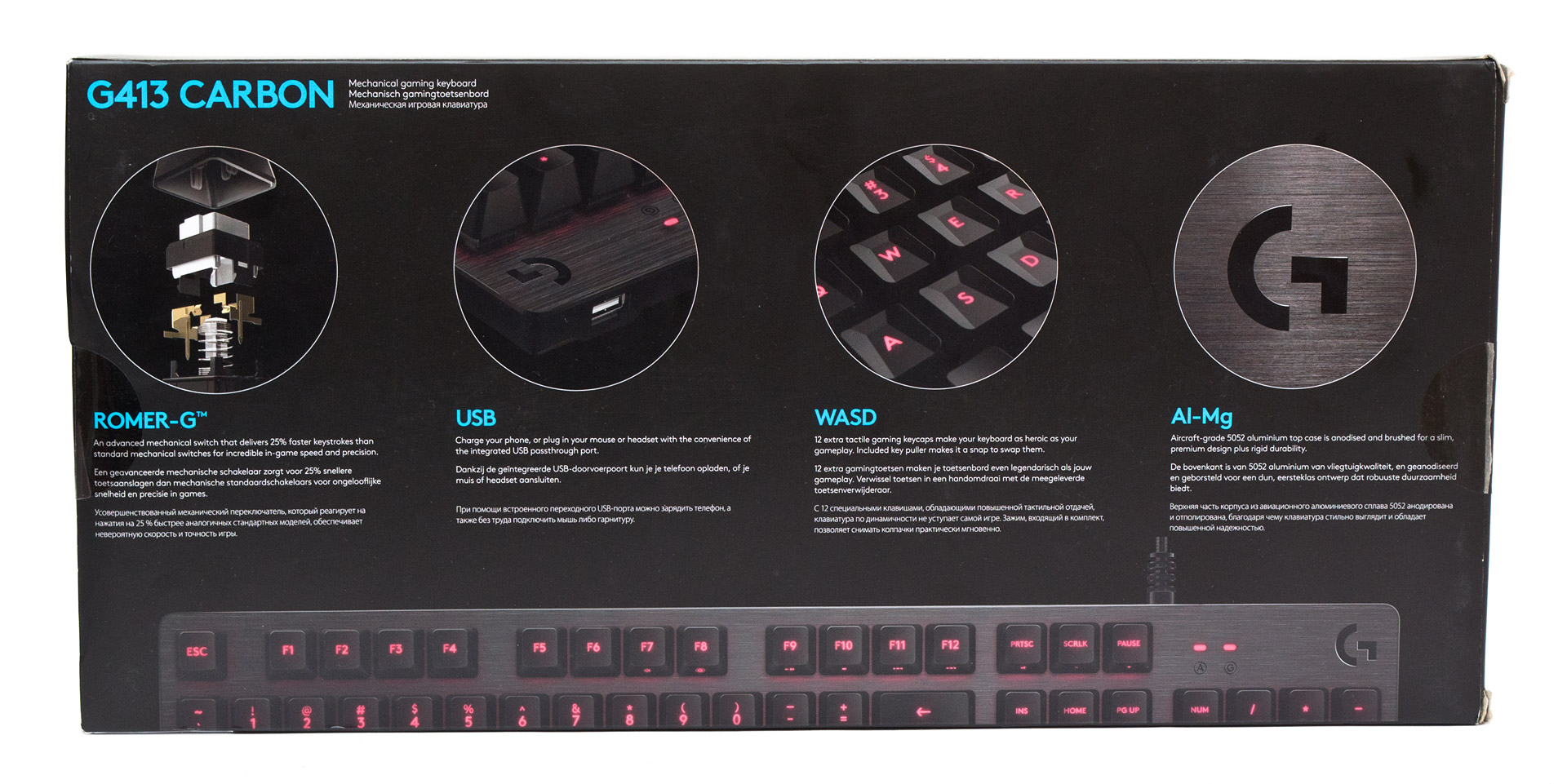 Обзор механической игровой клавиатуры Logitech G413 Carbon