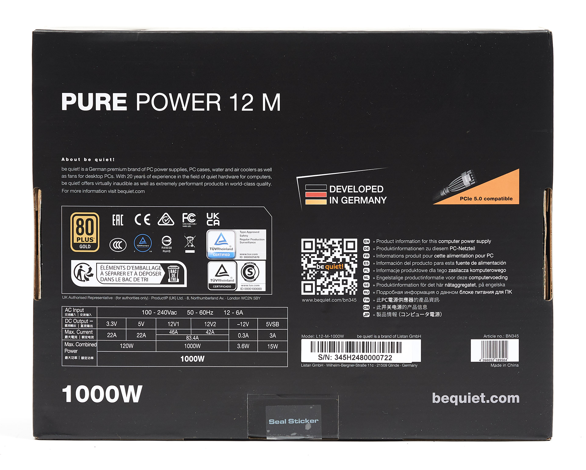 Обзор блока питания be quiet! Pure Power 12 M 1000W с поддержкой ATX 3. ...