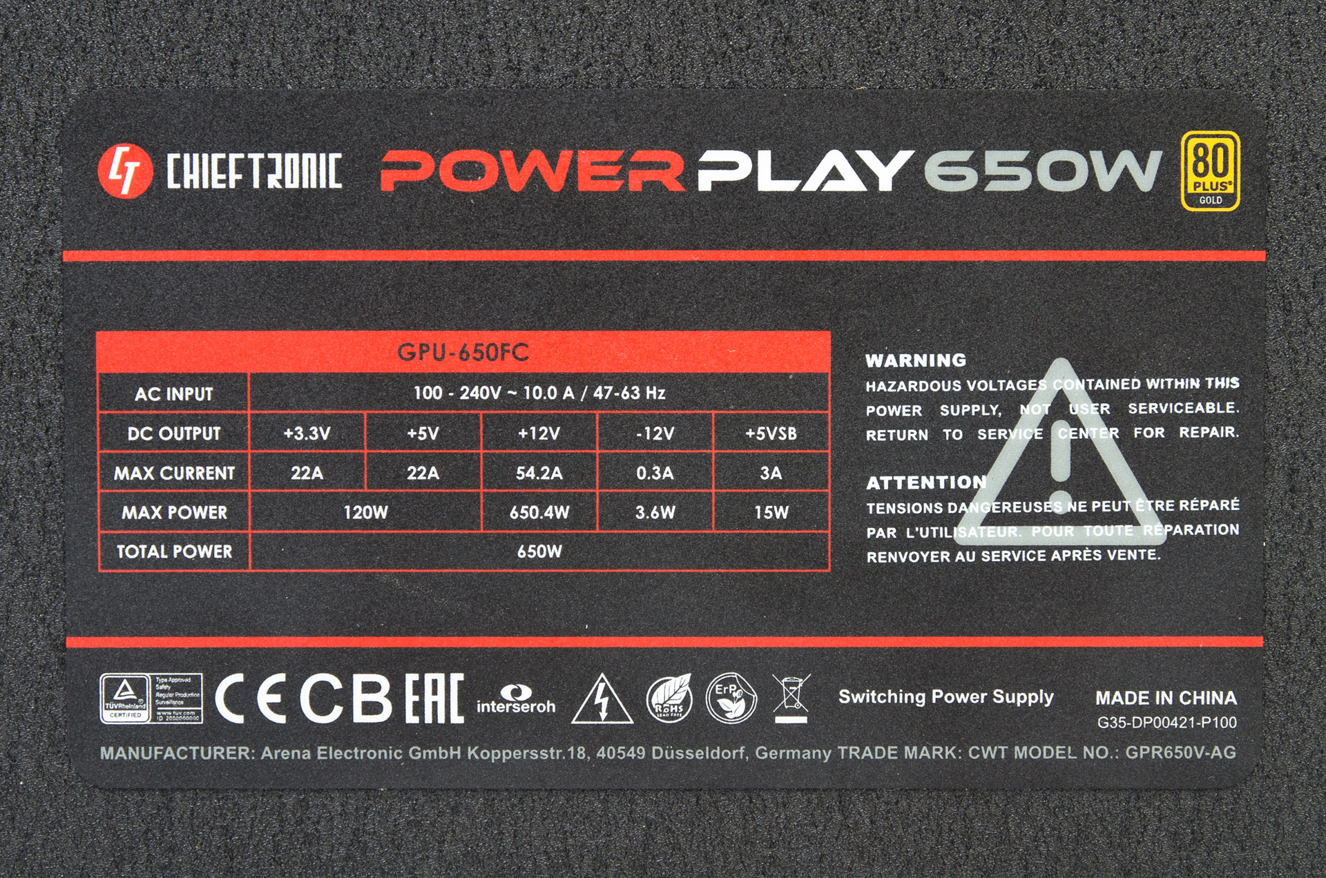 Обзор блока питания Chieftronic PowerPlay GPU-650FC мощностью 650 Вт