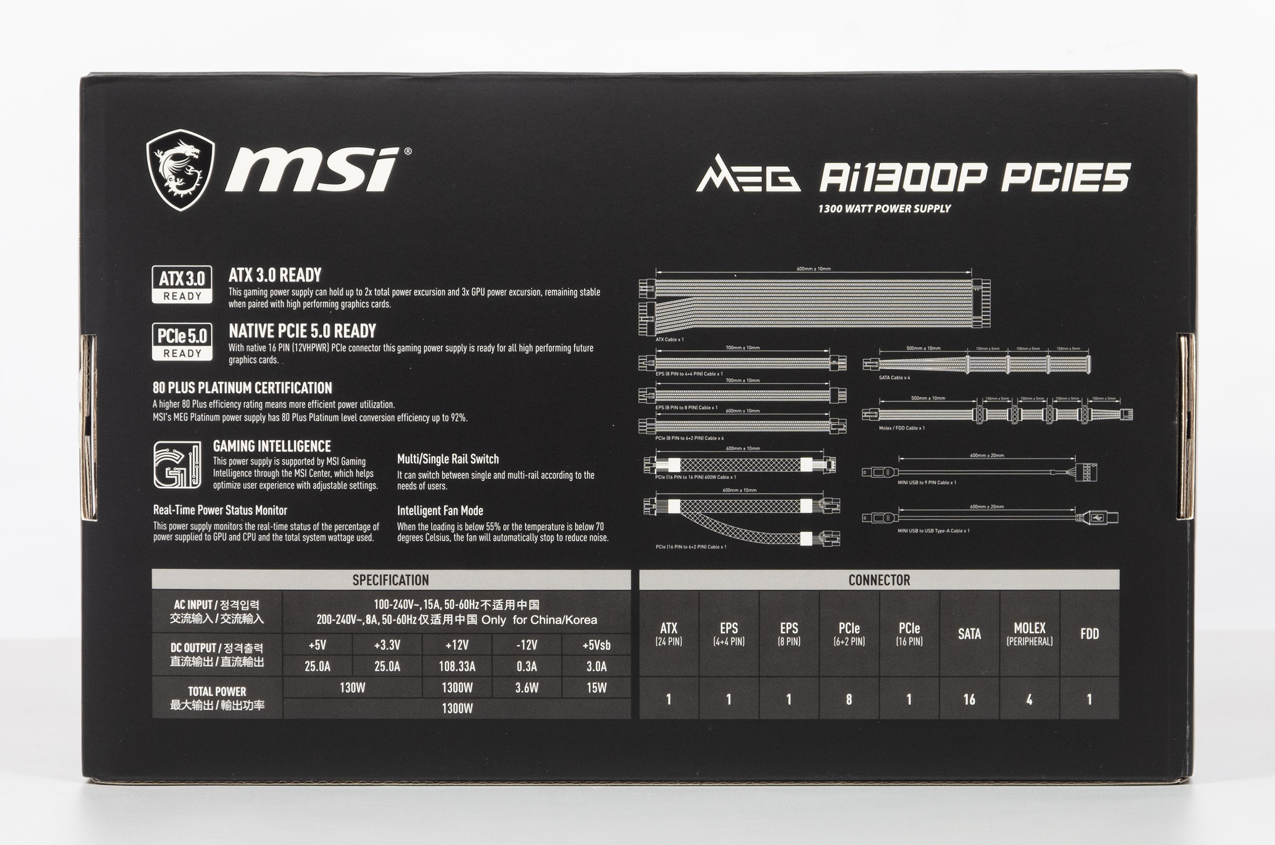 Обзор блока питания MSI MEG Ai1300P PCIE5 мощностью 1300 Вт с «платиновым» сертификатом и ...